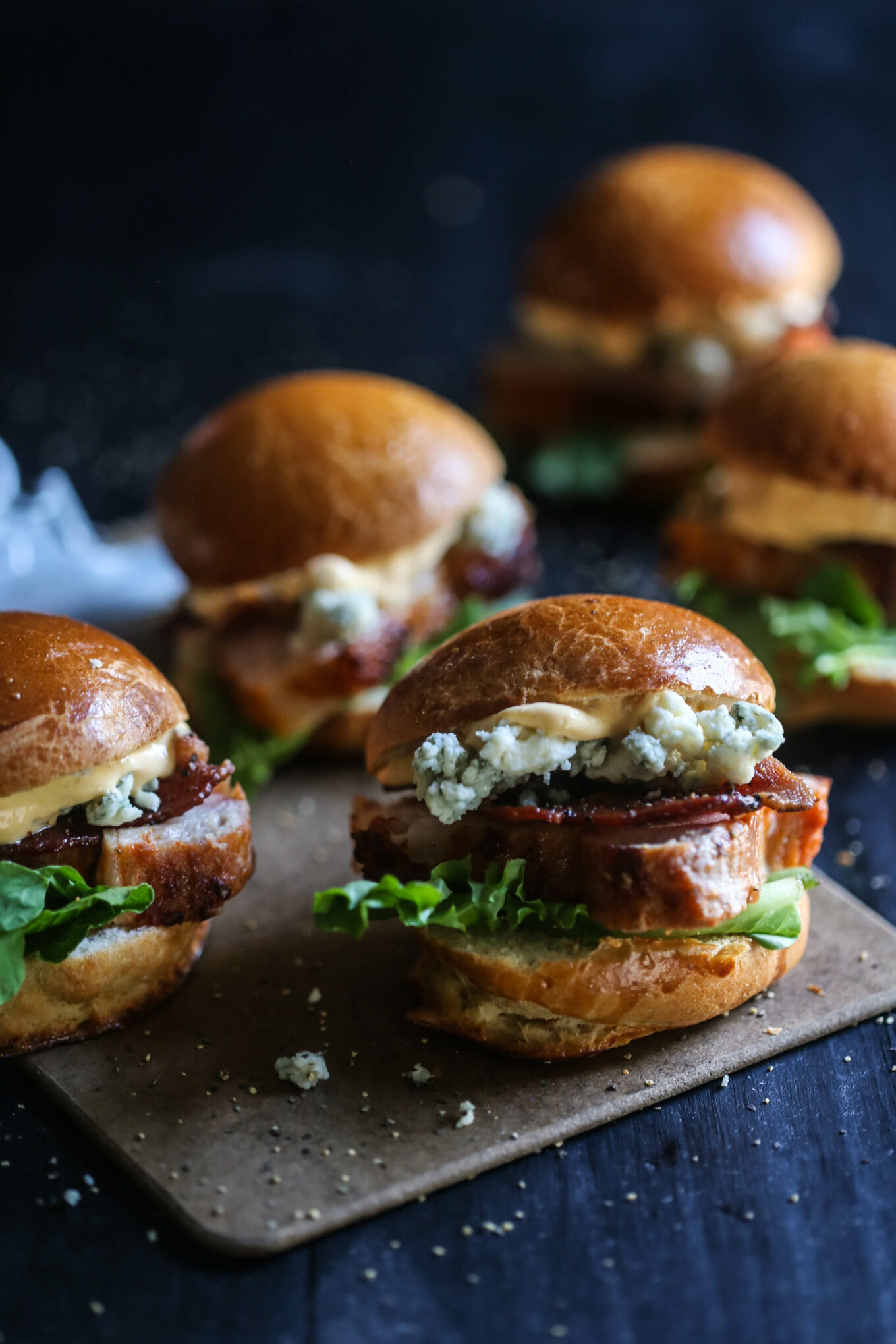 Applewood Bacon Pork Loin Filet Sliders with Pumpkin Aioli