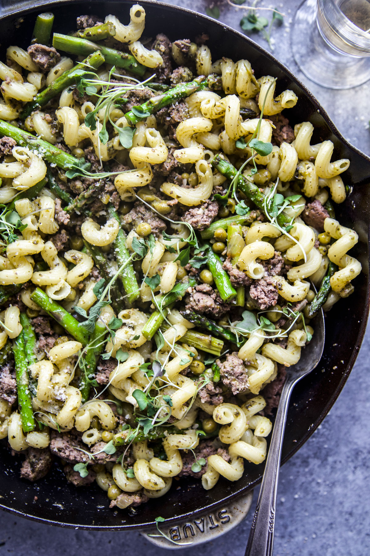 Spring Pesto Lamb Pasta