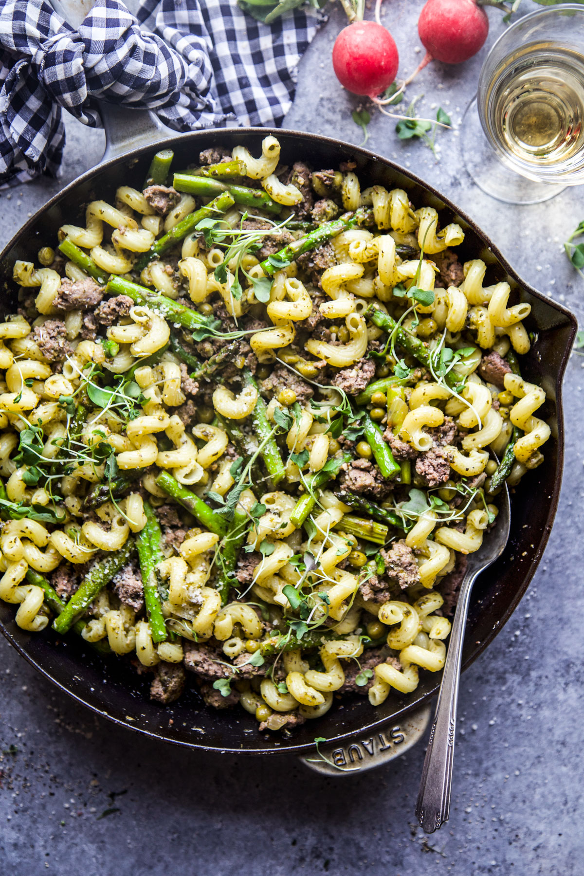 Spring Pesto Lamb Pasta